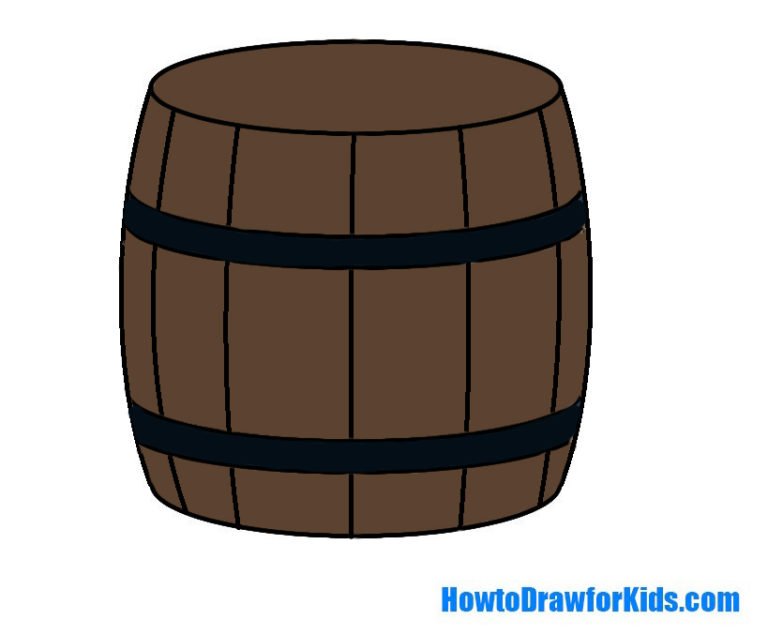 How to Draw a Barrel for Kids - Easy Drawing Tutorial For Kids