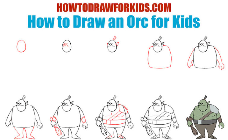 How to Draw an Orc - Easy Drawing Tutorial For Kids