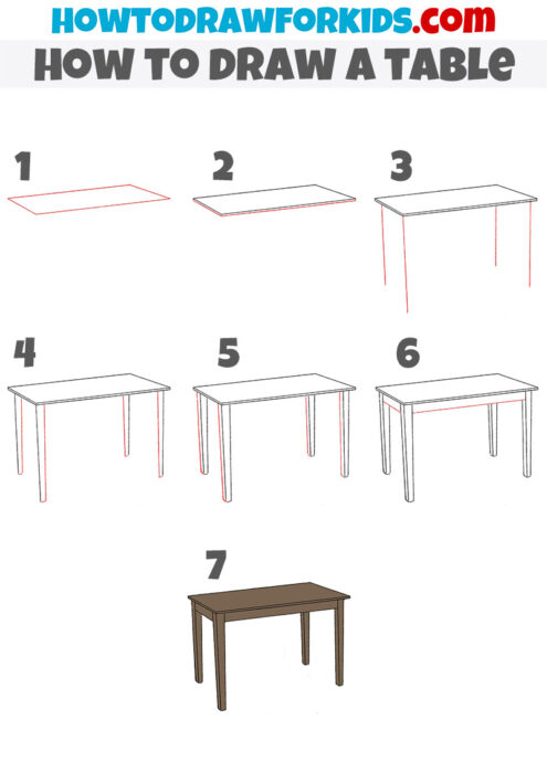 How to Draw a Table - Easy Drawing Tutorial For Kids