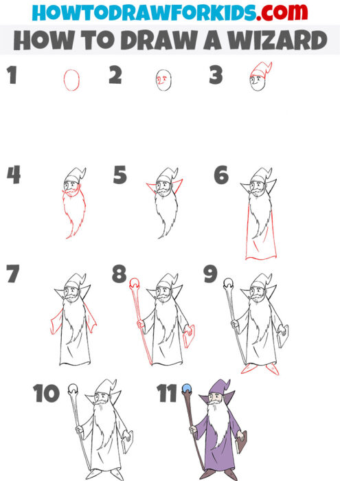 How to Draw a Wizard - Easy Drawing Tutorial For Kids