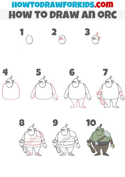 How to Draw an Orc - Easy Drawing Tutorial For Kids