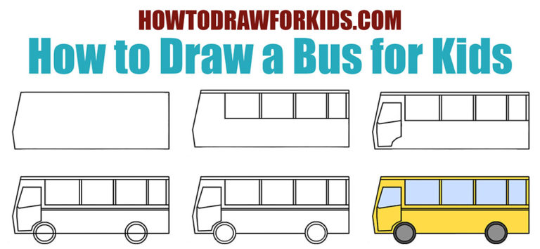 How to Draw a Bus - Easy Drawing Tutorial for Kids