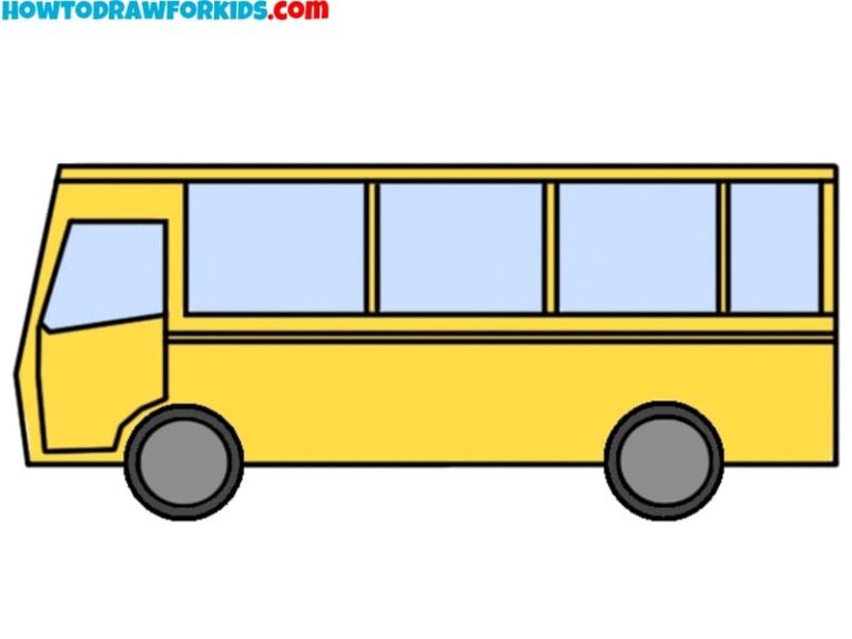 How to Draw a Bus - Easy Drawing Tutorial for Kids