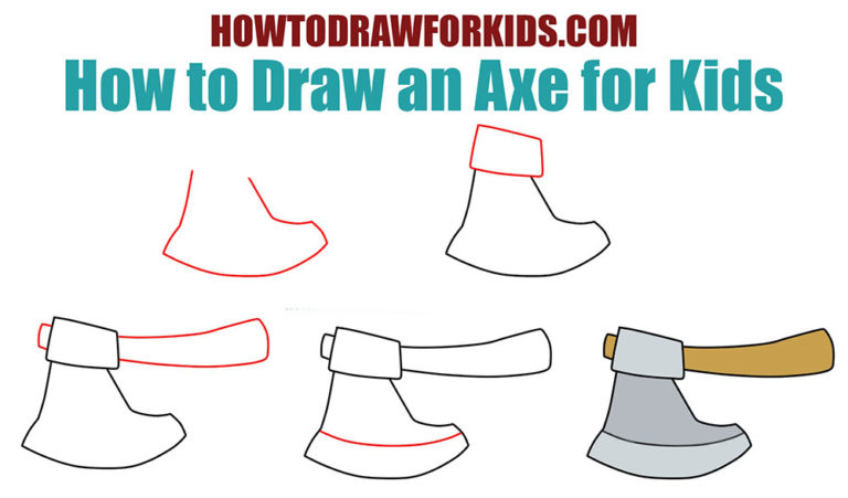 How to Draw an Axe - Easy Drawing Tutorial for Kids