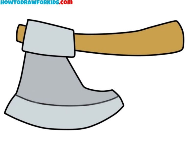 How to Draw an Axe - Easy Drawing Tutorial for Kids