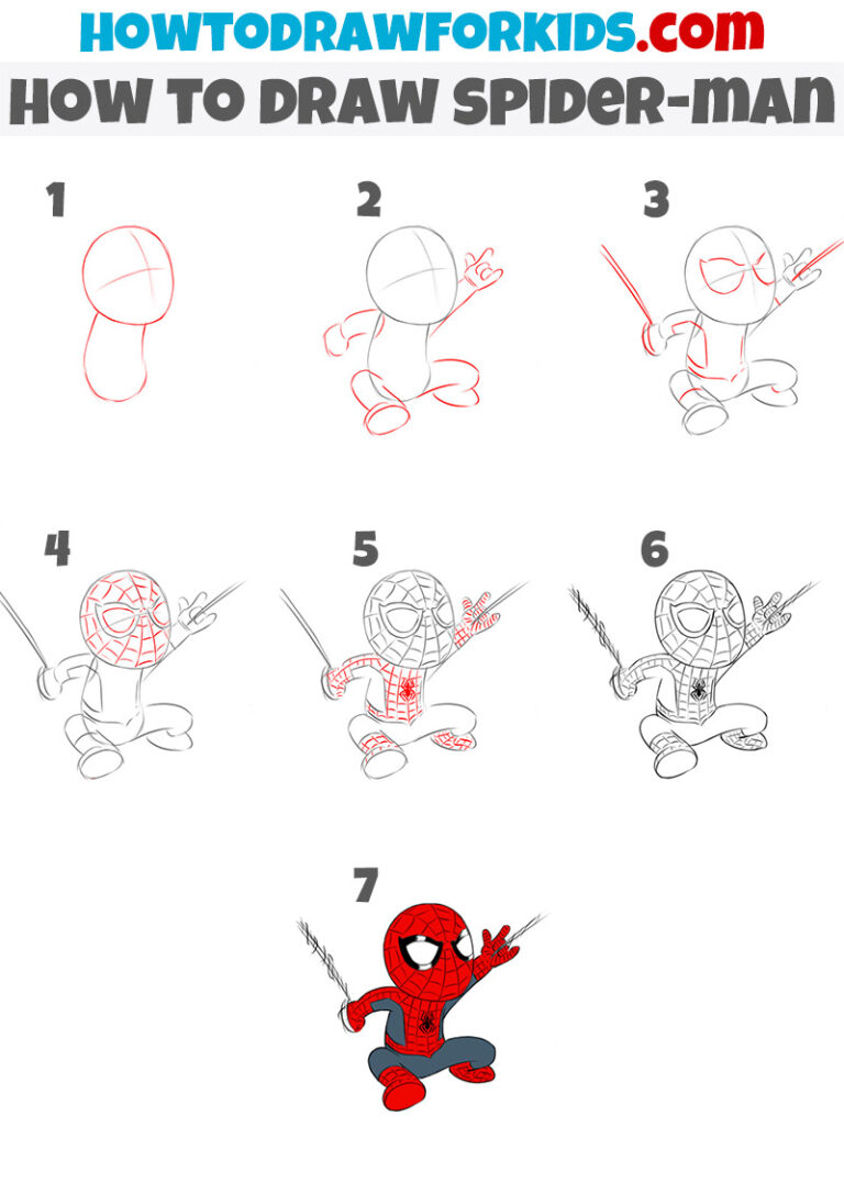 How to Draw Spider-Man - Easy Drawing Tutorial For Kids