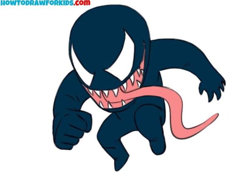 How to Draw Venom for Kids - Easy Drawing Tutorial