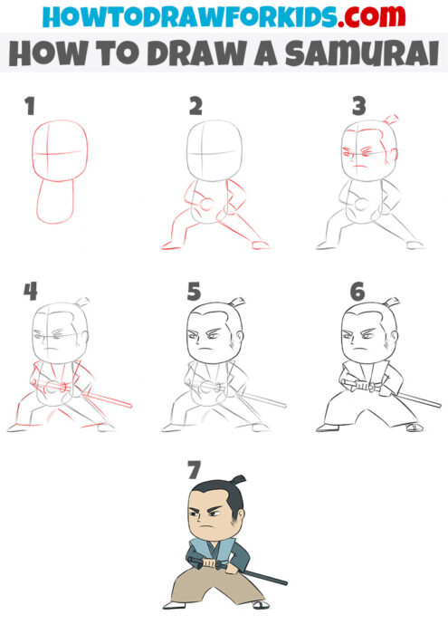 How to Draw a Samurai - Easy Drawing Tutorial For Kids