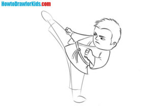 How to Draw a Karate Fighter - Easy Drawing Tutorial for Kids