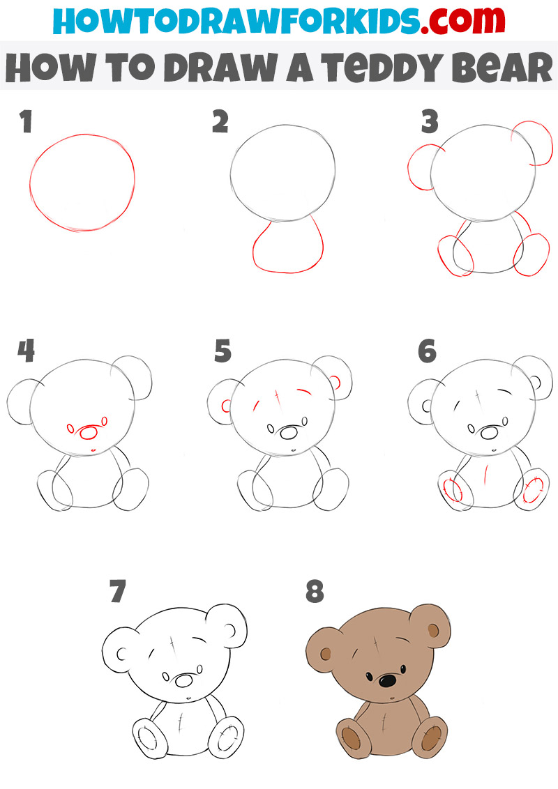 How To Draw A Cute Teddy Bear Step By Step Easy