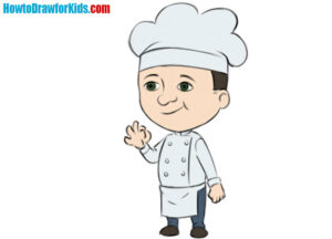 How to Draw a Cook - Easy Drawing Tutorial for Kids