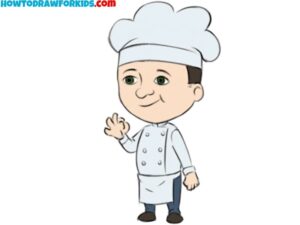 How to Draw a Cook - Easy Drawing Tutorial for Kids