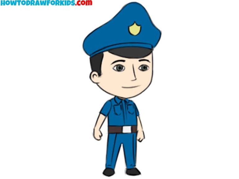 How to Draw Police Officer - Easy Drawing Tutorial For kids