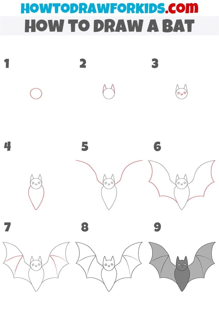 How to Draw a Bat - Easy Drawing Tutorial For Kids