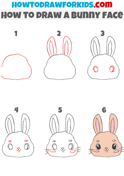 How to Draw a Bunny Face - Easy Drawing Tutorial For Kids
