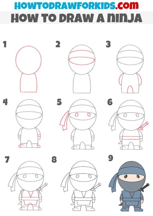 How to Draw a Ninja - Easy Drawing Tutorial For Kids