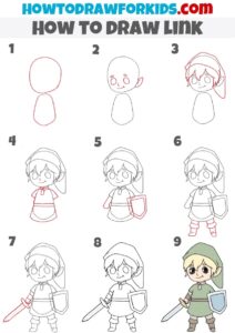 How to Draw Link - Easy Drawing Tutorial For Kids