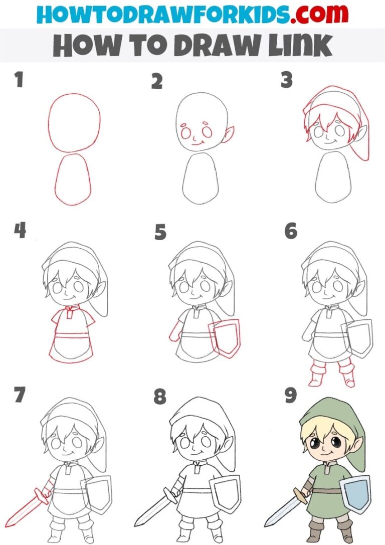 How to Draw Link - Easy Drawing Tutorial For Kids