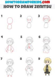 How to Draw Zenitsu - Easy Drawing Tutorial For Kids
