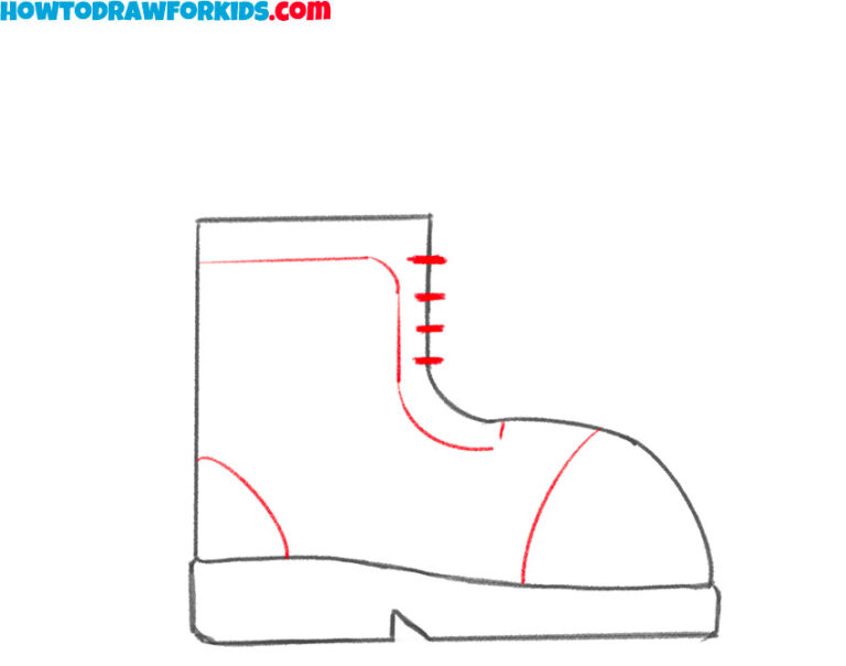 How to Draw a Boot for Kindergarten - Easy Tutorial For Kids