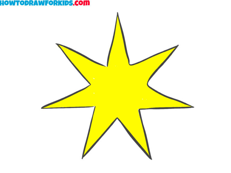 How to Draw a Seven-Pointed Star - Easy Drawing Tutorial For Kids