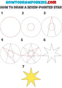 How to Draw a Seven-Pointed Star - Easy Drawing Tutorial For Kids