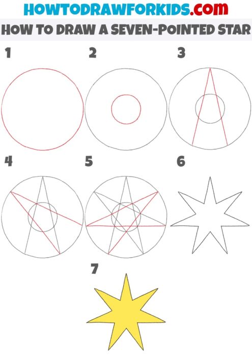 How to Draw a Seven-Pointed Star - Easy Drawing Tutorial For Kids