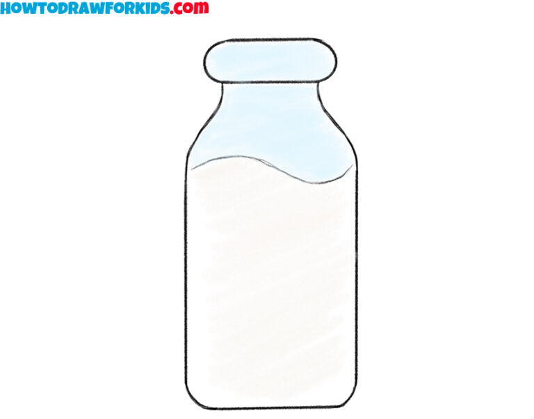 How to Draw Milk for Kindergarten - Easy Drawing Tutorial For Kids