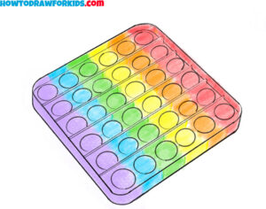 How to Draw a Pop It - Easy Tutorial For Kids