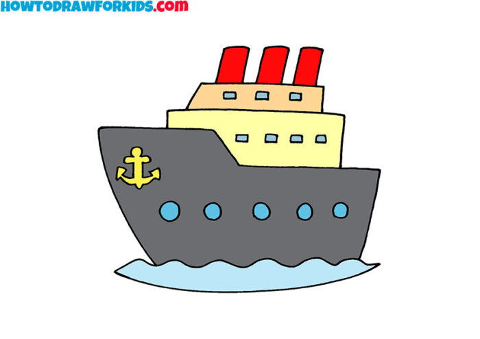 How to Draw a Ship - Easy Drawing Tutorial For Kids