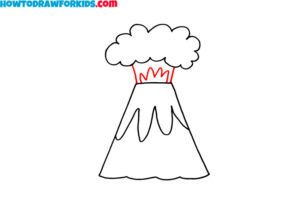 How to Draw a Volcano - Easy Drawing Tutorial For Kids