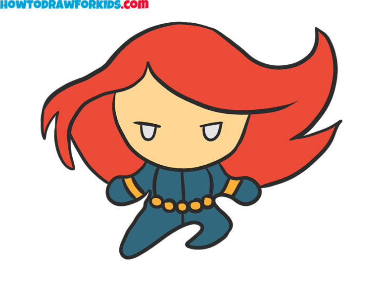 How to Draw Black Widow - Easy Drawing Tutorial For Kids