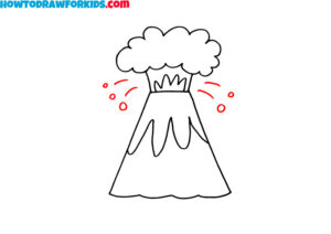 How to Draw a Volcano - Easy Drawing Tutorial For Kids