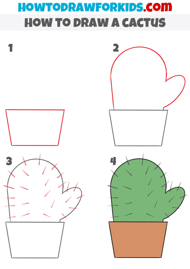 How to Draw a Cactus - Easy Drawing Tutorial For Kids
