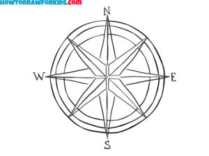 How to Draw a Compass Rose - Easy Drawing Tutorial For Kids