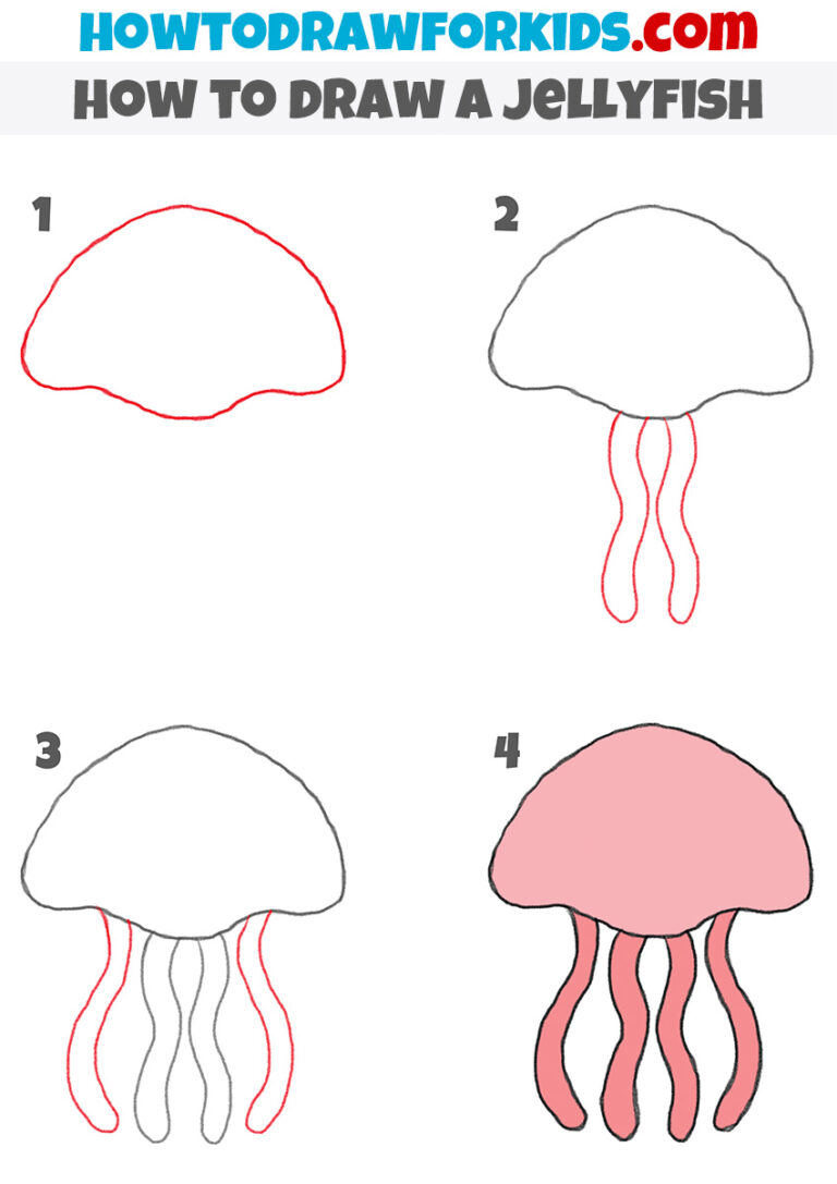 How to Draw a Jellyfish - Easy Drawing Tutorial For Kids