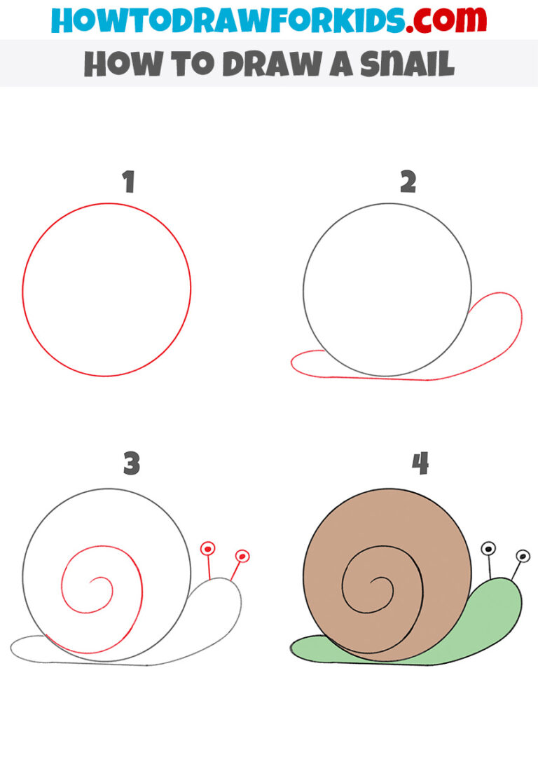 How to Draw a Snail - Easy Drawing Tutorial For Kids
