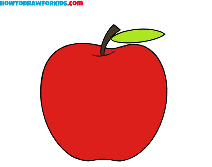 How to Draw an Apple for Kindergarten - Easy Tutorial For Kids