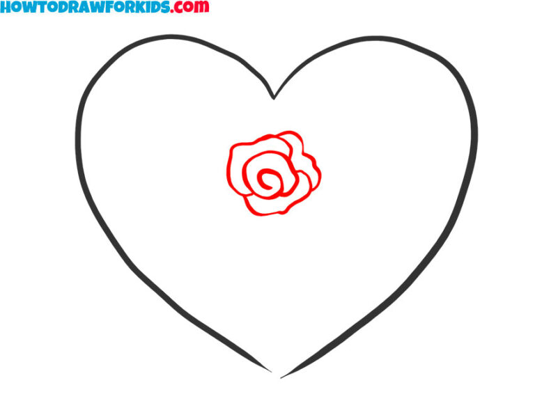 How to Draw a Rose Heart - Easy Drawing Tutorial For Kids