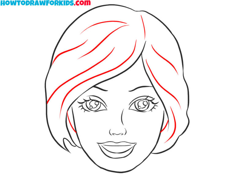 How to Draw Barbie's Face - Easy Drawing Tutorial For Kids