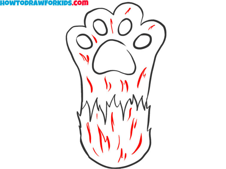 How to Draw a Cat Paw - Easy Drawing Tutorial For Kids