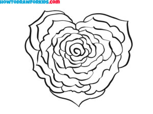 How to Draw a Rose Heart - Easy Drawing Tutorial For Kids