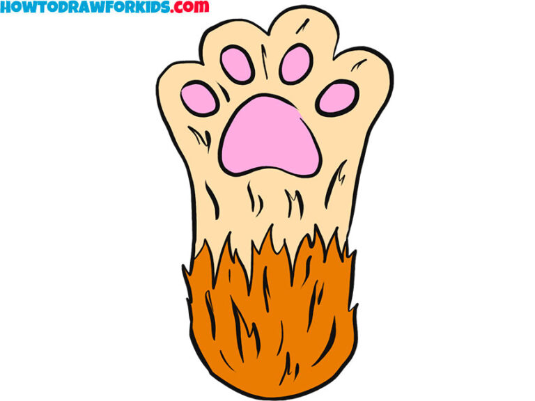 How to Draw a Cat Paw - Easy Drawing Tutorial For Kids