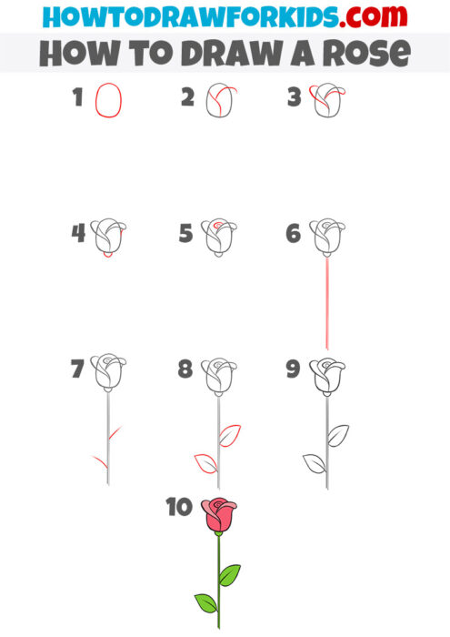 How to Draw a Rose - Easy Drawing Tutorial For Kids