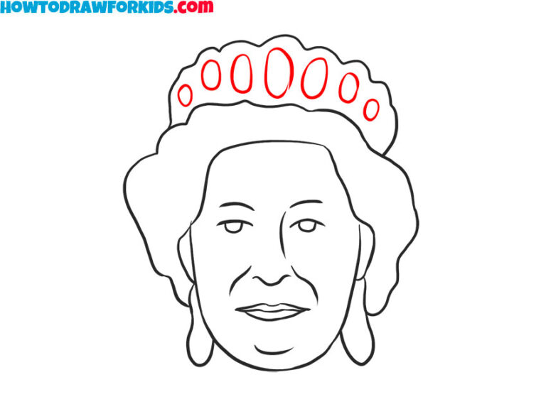 How to Draw Queen Elizabeth - Easy Drawing Tutorial For Kids