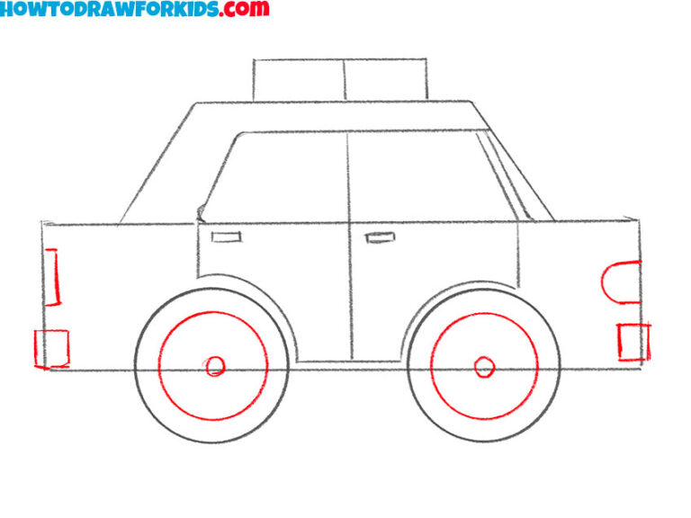 How to Draw a Police Car - Easy Drawing Tutorial For Kids