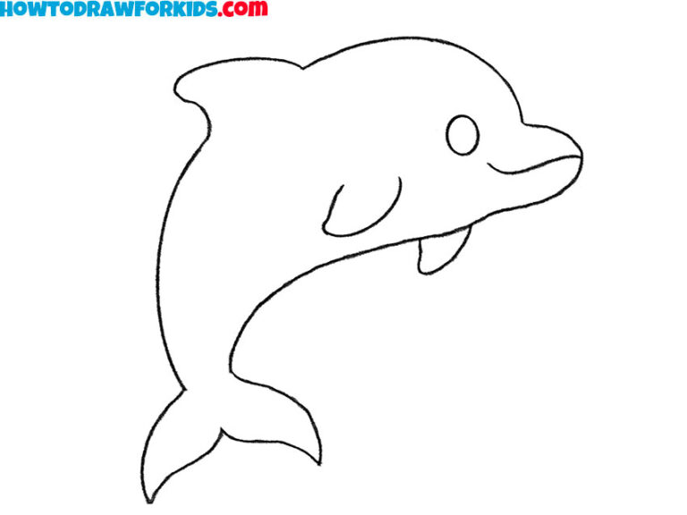 How to Draw a Dolphin - Easy Drawing Tutorial For Kids