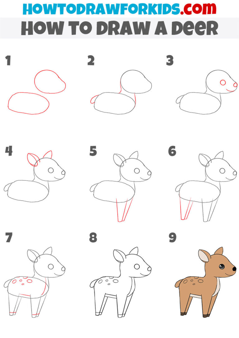 How to Draw a Deer - Easy Drawing Tutorial For Kids