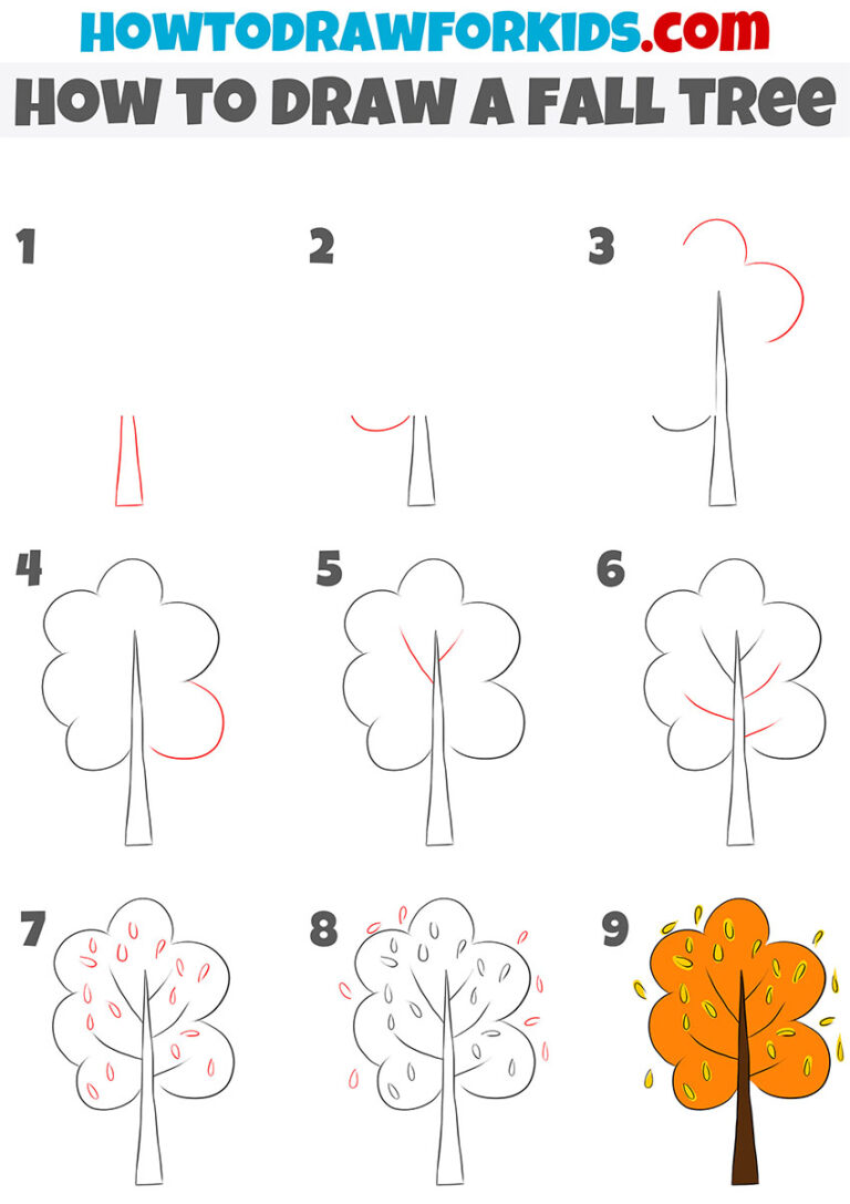 How to Draw a Fall Tree - Easy Drawing Tutorial For Kids