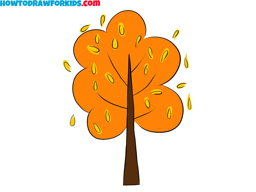 How To Draw A Fall Tree Easy Drawing Tutorial For Kids